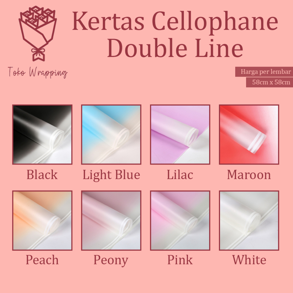 Jual Kertas Cellophane Buket Bunga (Double Line) Flower Wrapping Paper ...