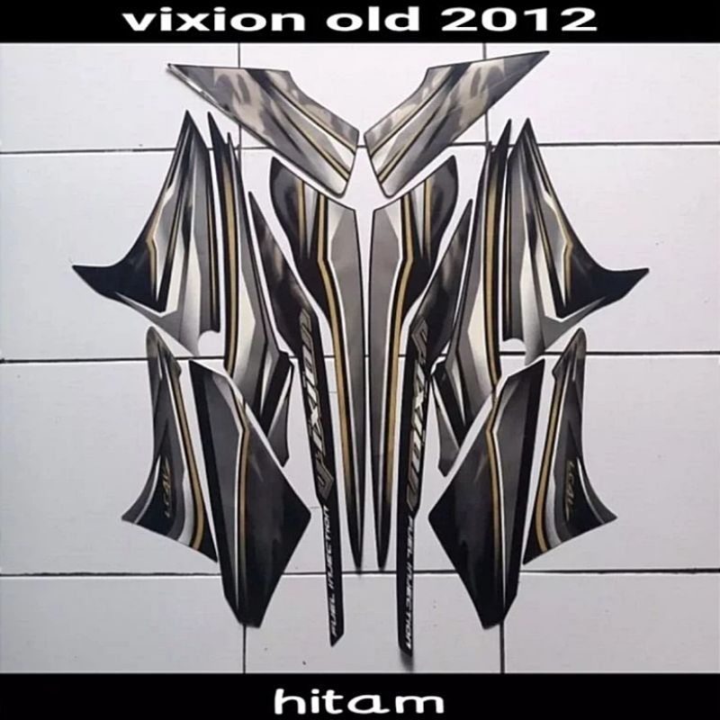 Jual Stiker Striping Motor Vixion Old 2012 Hitam Sticker Lis Body ...