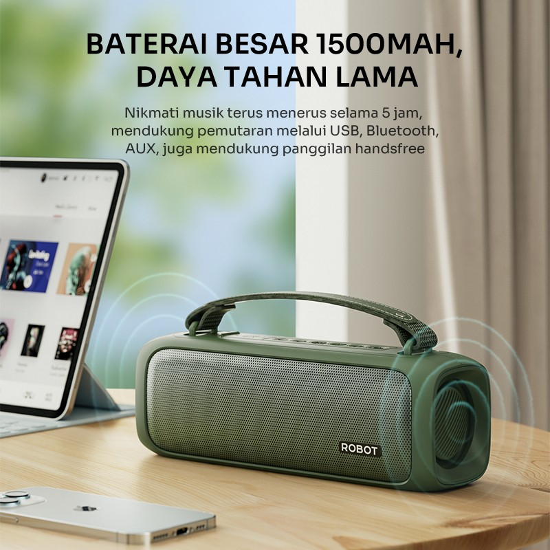 Jual ROBOT RB570 Speaker Bluetooth Bass Boost RGB Lights IPX5 5.3 ...