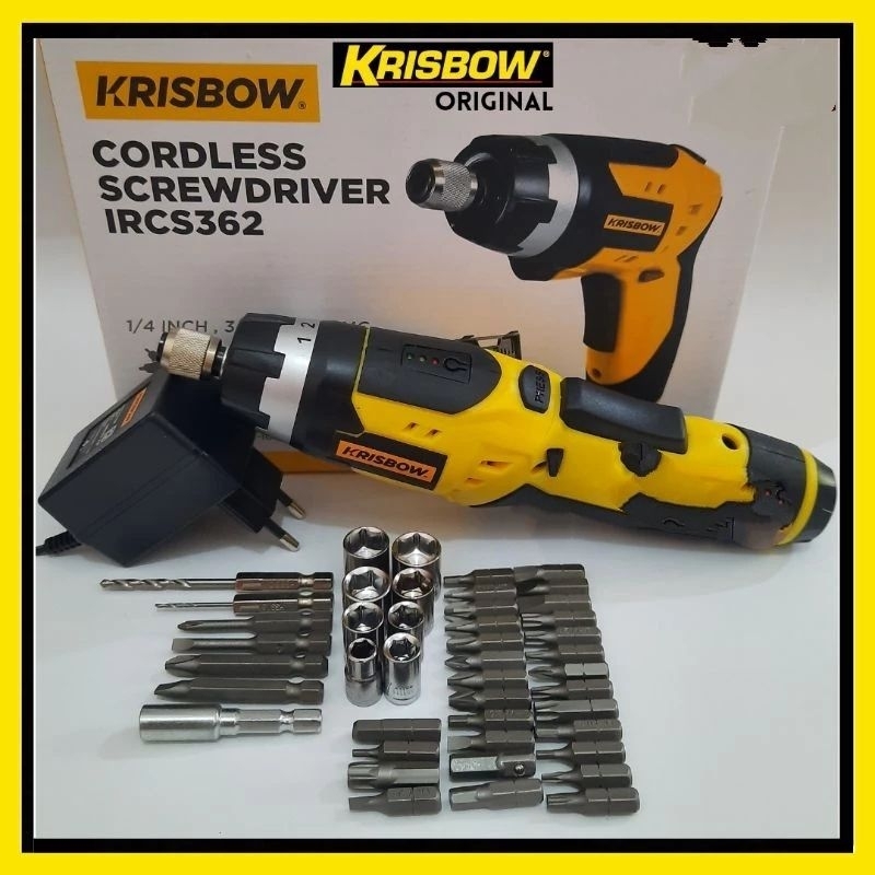 Jual Krisbow Cordless Screwdriver 3,6V IRCS362 || Bor obeng baterai ...