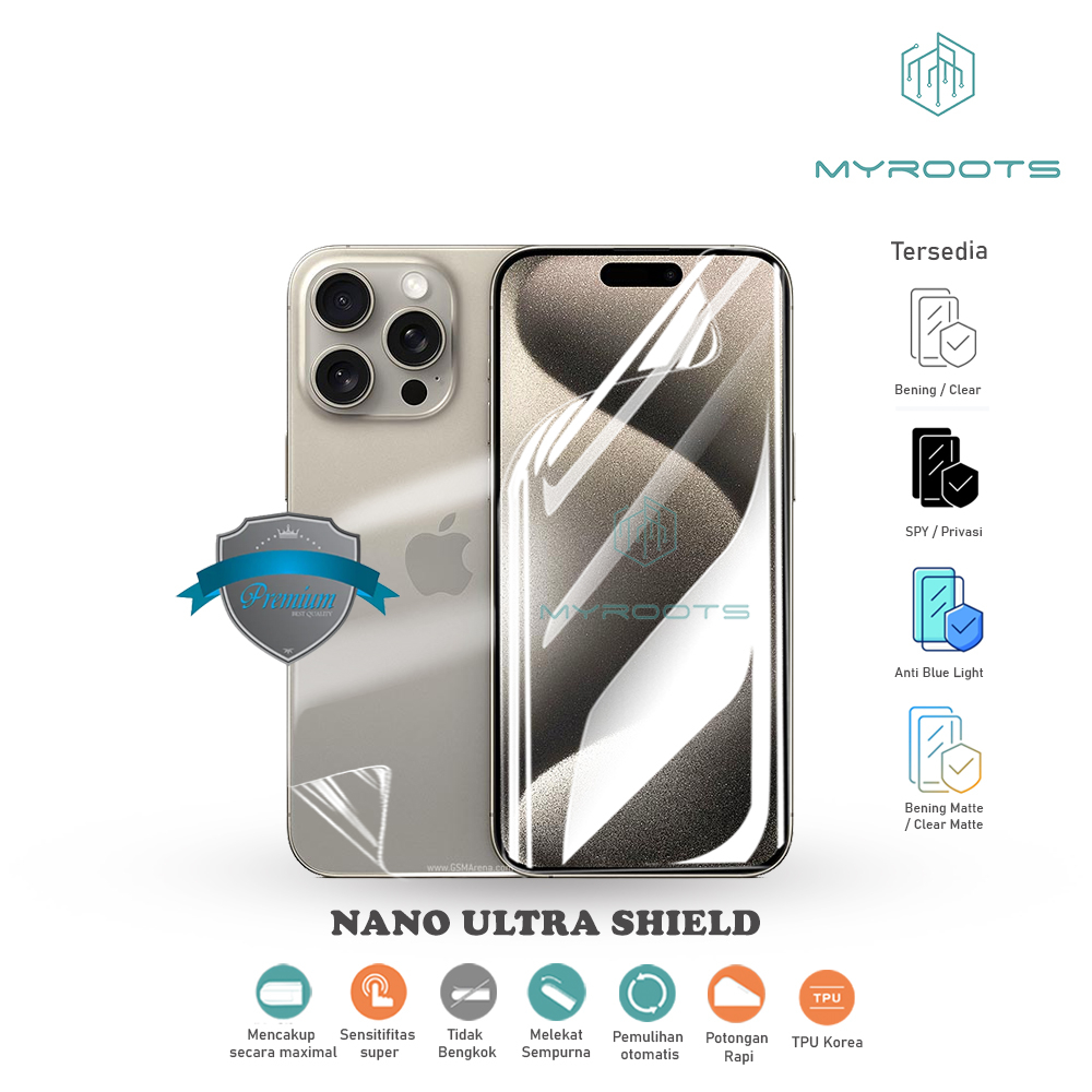 Jual Myroots Anti Gores Jelly Nano Ultra Shield Iphone 15 Pro Max 15 Pro 15 Plus 15 Anti Gores ...