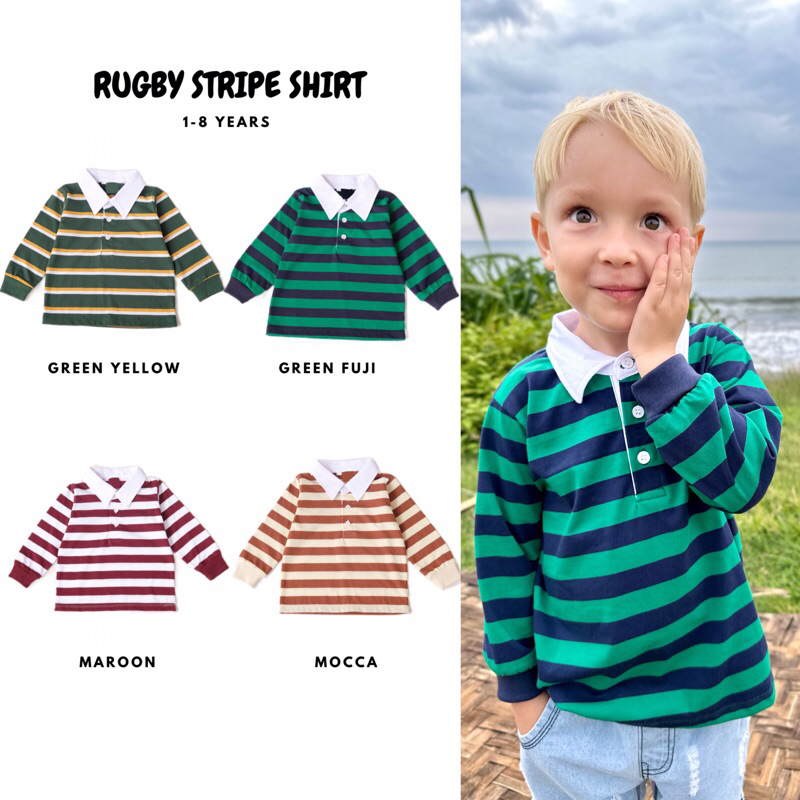 Jual Littlegaw Rugby Stripe Shirt Baju Rugby Anak Salur Cewek Cowok 1-8 ...