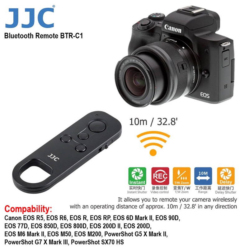 Jual Wireless Bluetooth Remote Br-e1 BTR-C1 JJC Canon M50 Mark II EOS ...
