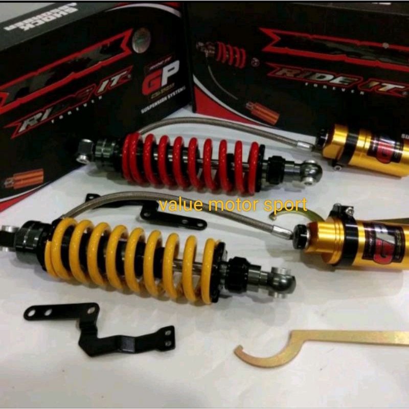 Jual monoshock ride it GP 103 tabung pisah klik fungsi Rebound dan Compression motor ninja R ...