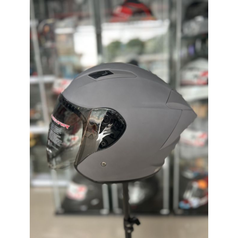 Jual HELM NHK R1 ELITE SOLID NMAX WARNA GREY DOFF+(FREE STICKER VISOR ...
