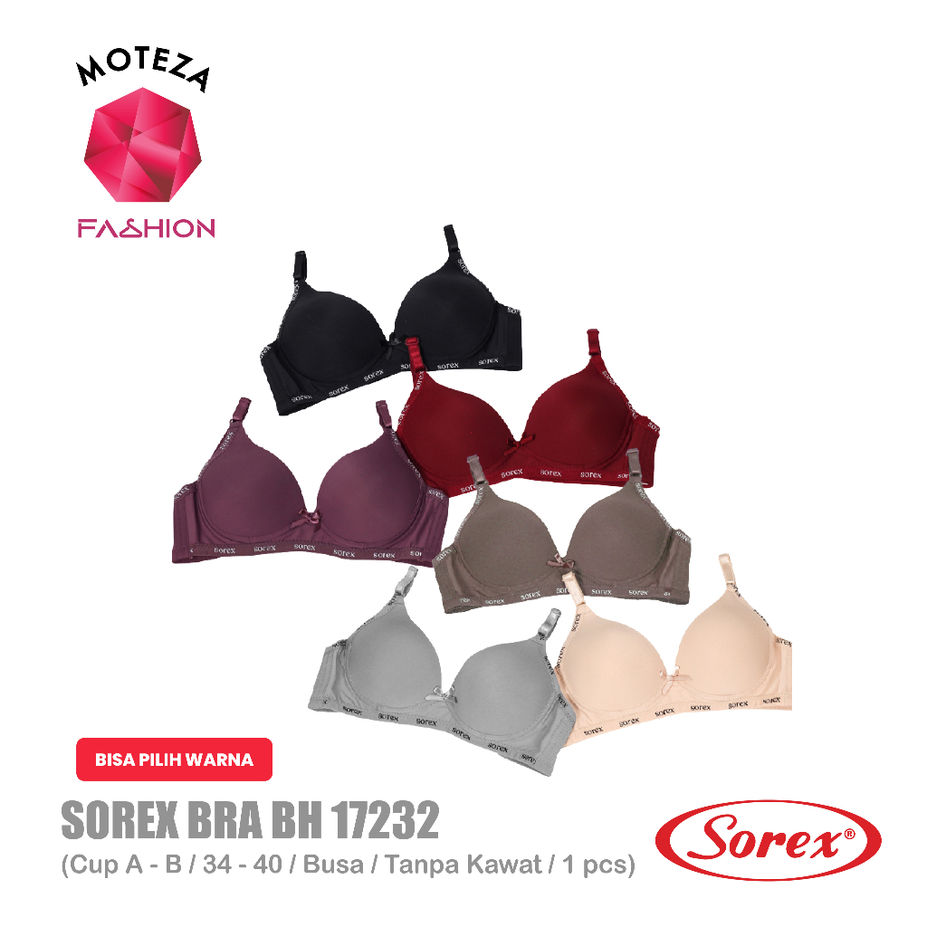 Jual Sorex 17232 Bra BH Wanita Tanpa Kawat Super Soft Busa Tipis Cup B ...