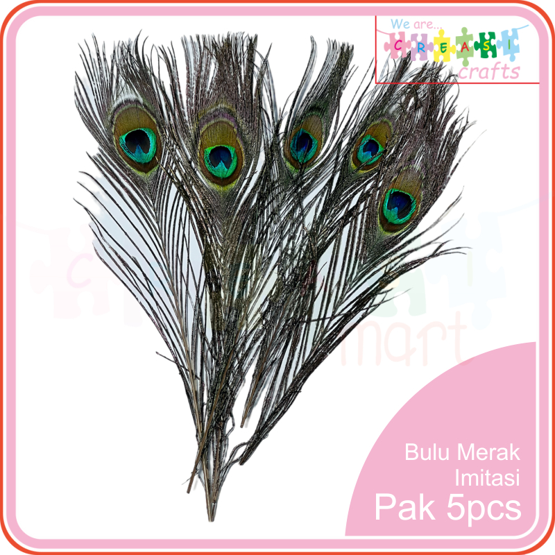 Jual Hiasan Bulu Merak Imitasi Set 5pcs Dekorasi Topi Mayoret Topi Adat ...