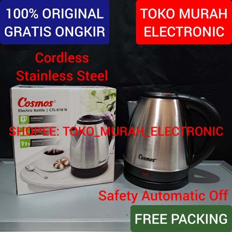 Jual TME - Kettle Electric Cosmos CTL618 1,5 Liter Stainless Steel ...