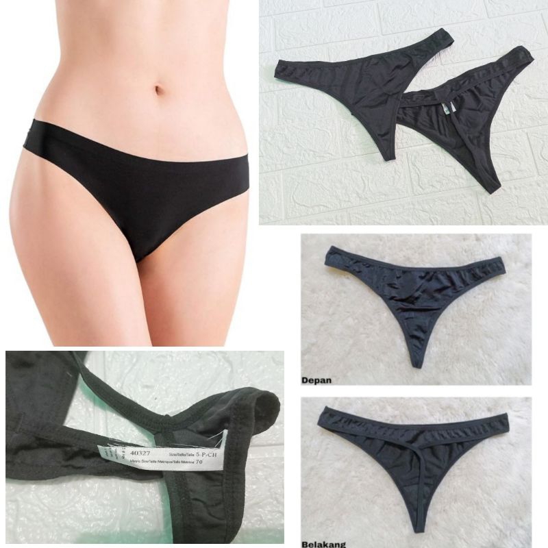 Jual MS BLACK BASIC PANTY THONG BRANDED EXPORT | Shopee Indonesia