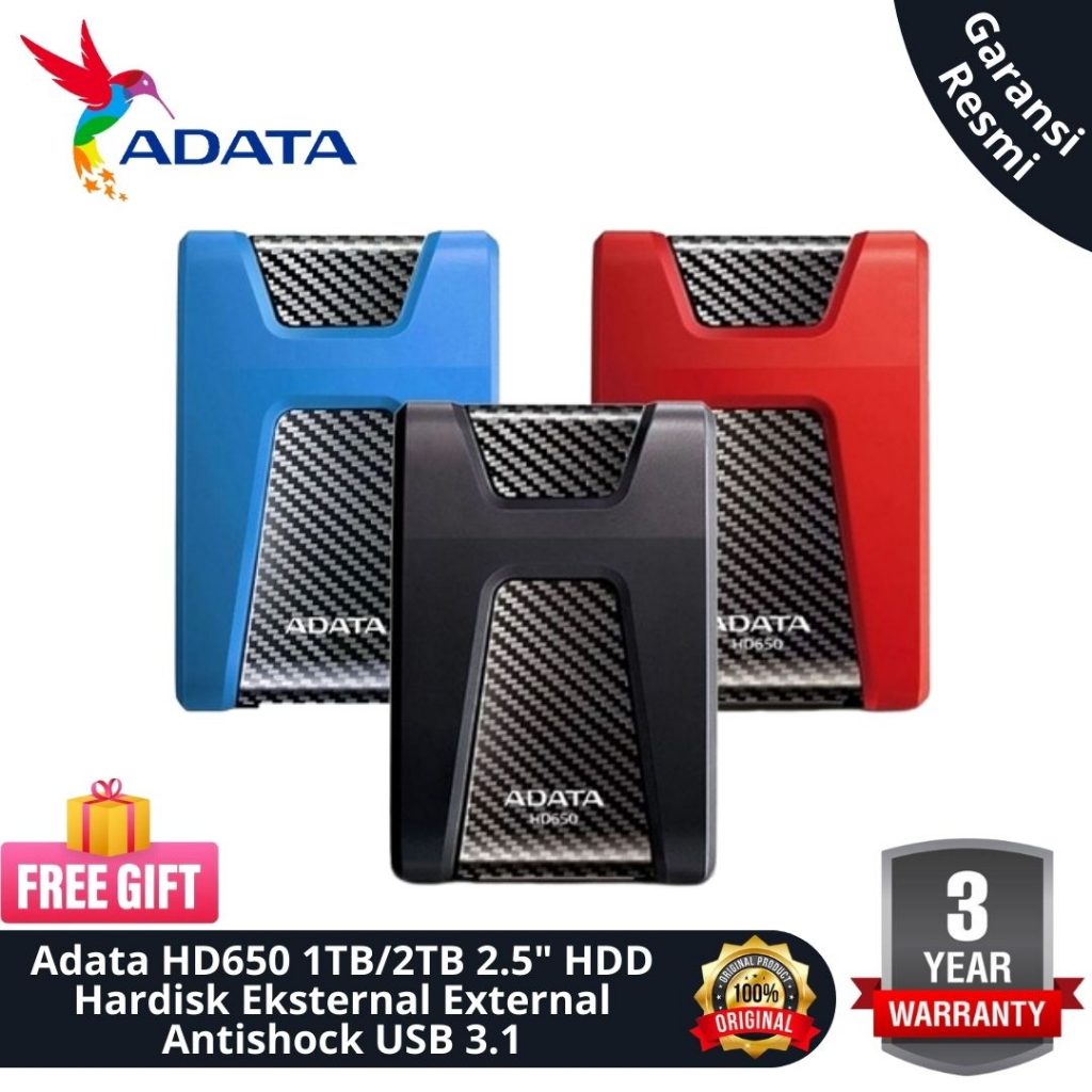 Jual Hardisk Eksternal Adata HD650 1TB / 2TB HDD External Harddisk Hard Disk Drive | Shopee ...