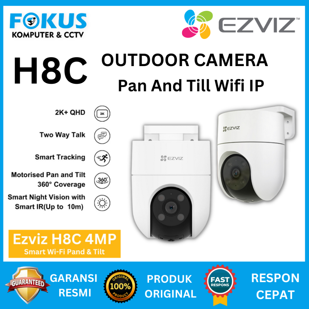 Jual Ezviz H8c 4MP 2K+ QHD Outdoor CCTV Pan - Tilt Wifi IP Camera Auto ...