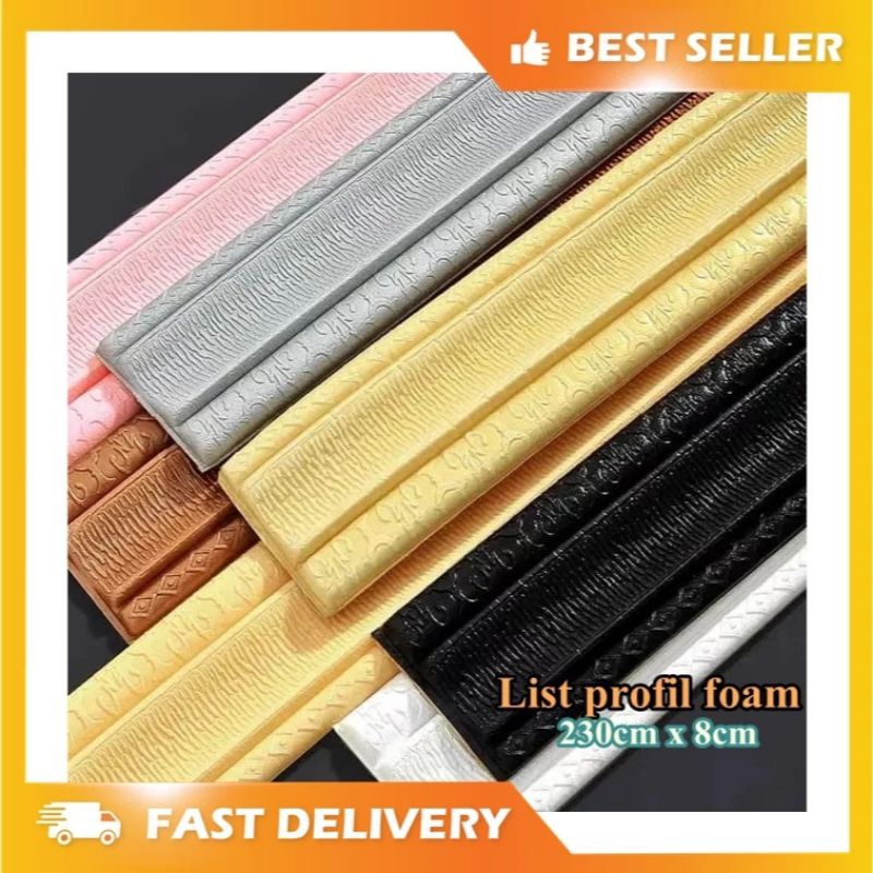Jual WALLBORDER STIKER LIST PROFIL FOAM 3d UK 230 CM X 8 CM | Shopee ...