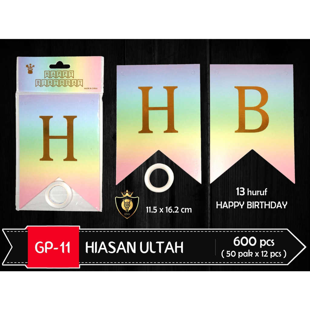 Jual Banner happy birthday / bunting flag ulang tahun/banner HBD ...