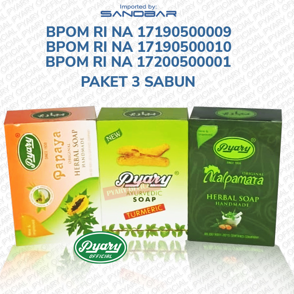 Jual [PAKET 3 SABUN BPOM] SABUN PYARY NALPAMARA | SABUN PYARY TURMERIC ...