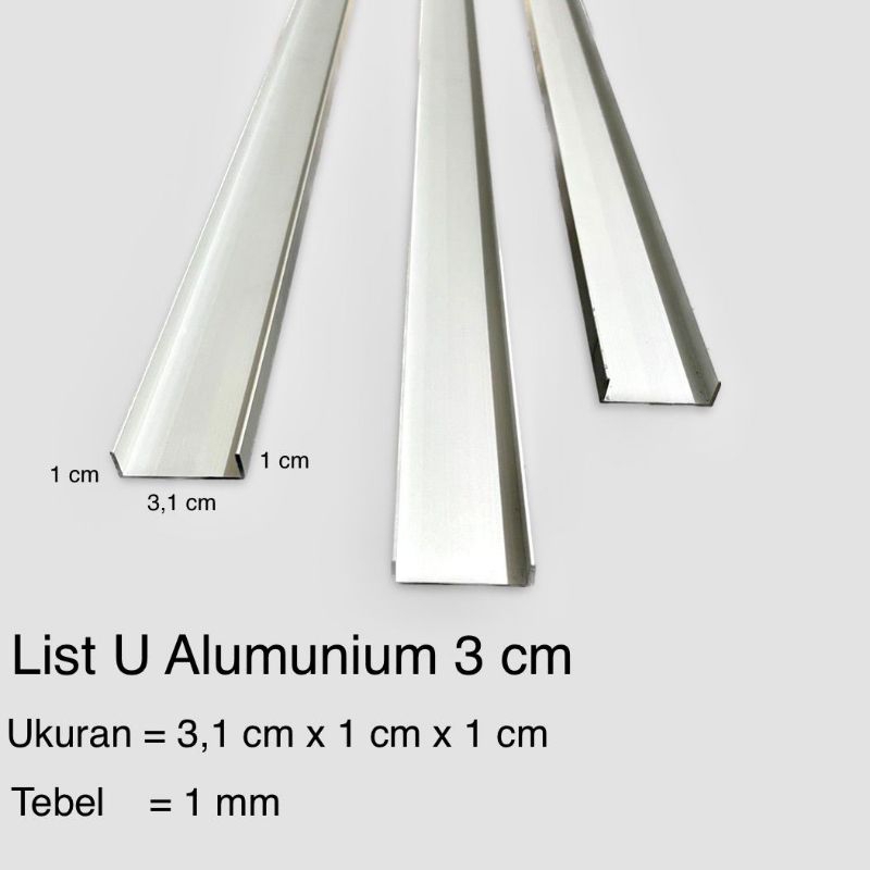 Jual List U almunium 3 cm | Shopee Indonesia
