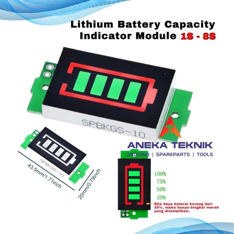 Jual 1S - 8S Lithium Battery Capacity Indicator Module | Shopee Indonesia