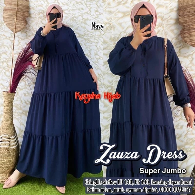 Jual gamis zauza jumbo LD 120 - 130 cringkel | Shopee Indonesia