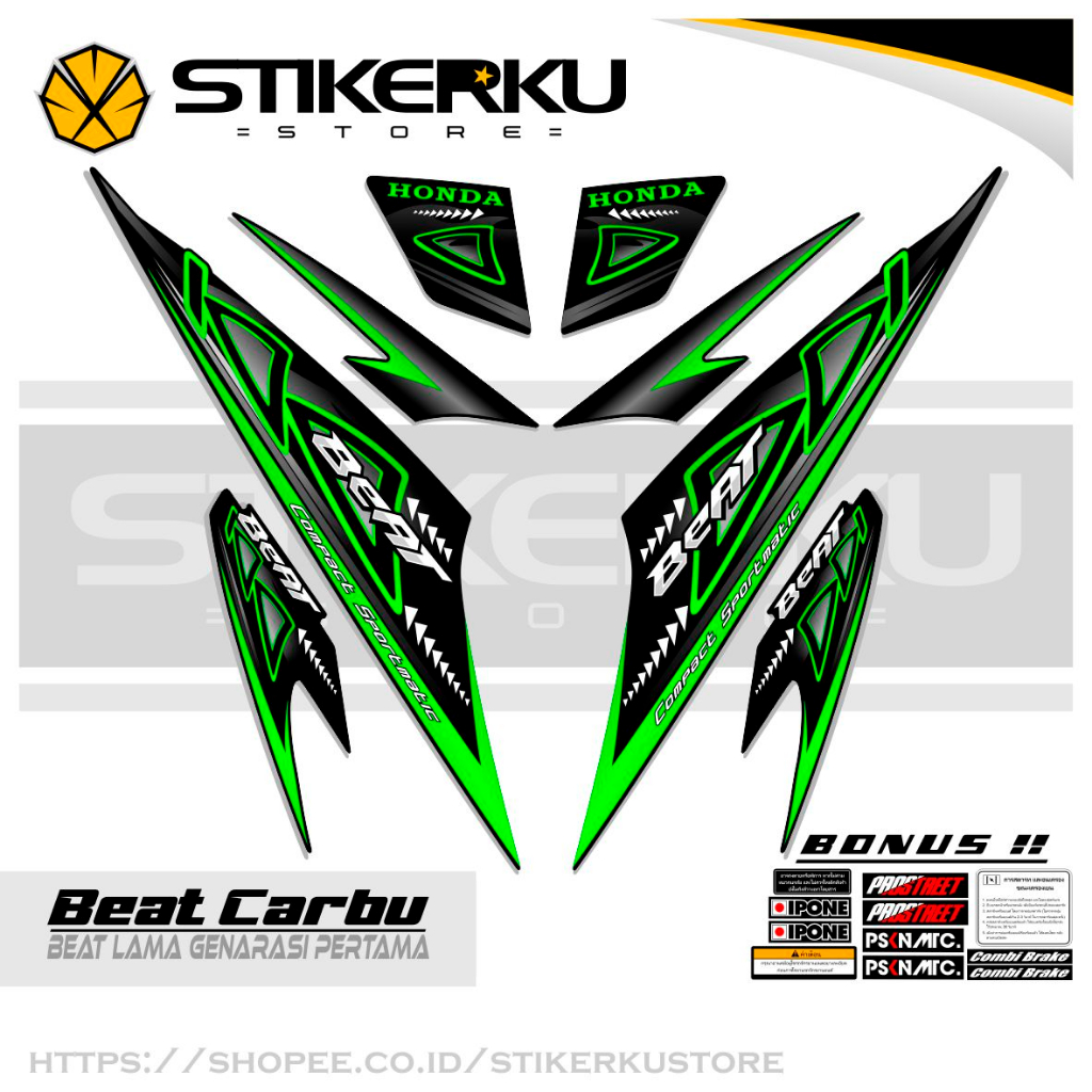 Jual STRIPING BEAT CARBU NEW MOTIF 6 / STICKER BEAT KARBU/ ICON108 ...