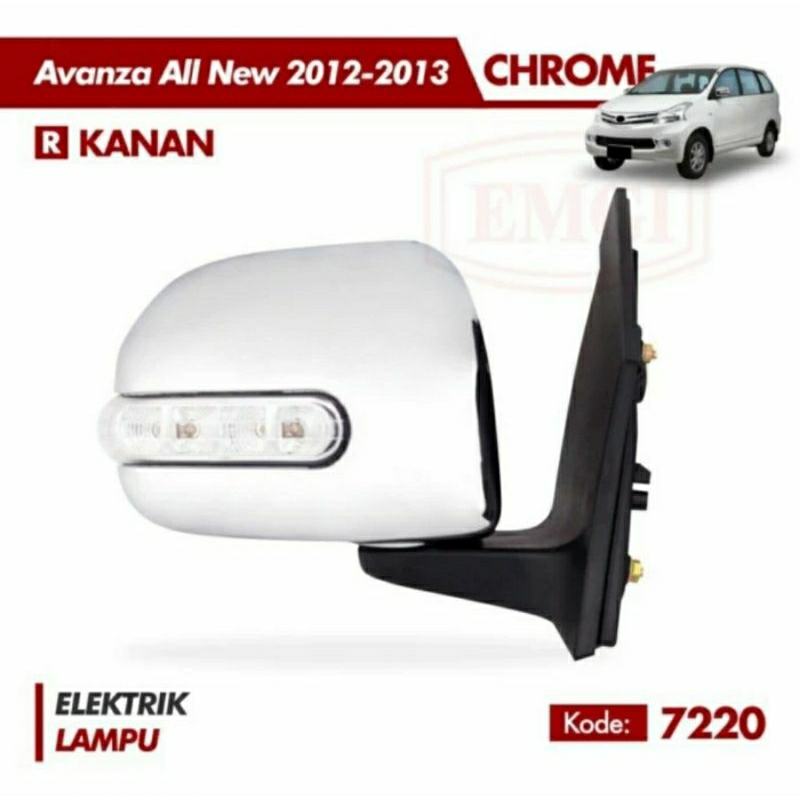 Jual Kaca Spion All New Avanza 2012-2013 Spion Electrik Chrome +Lampu ...