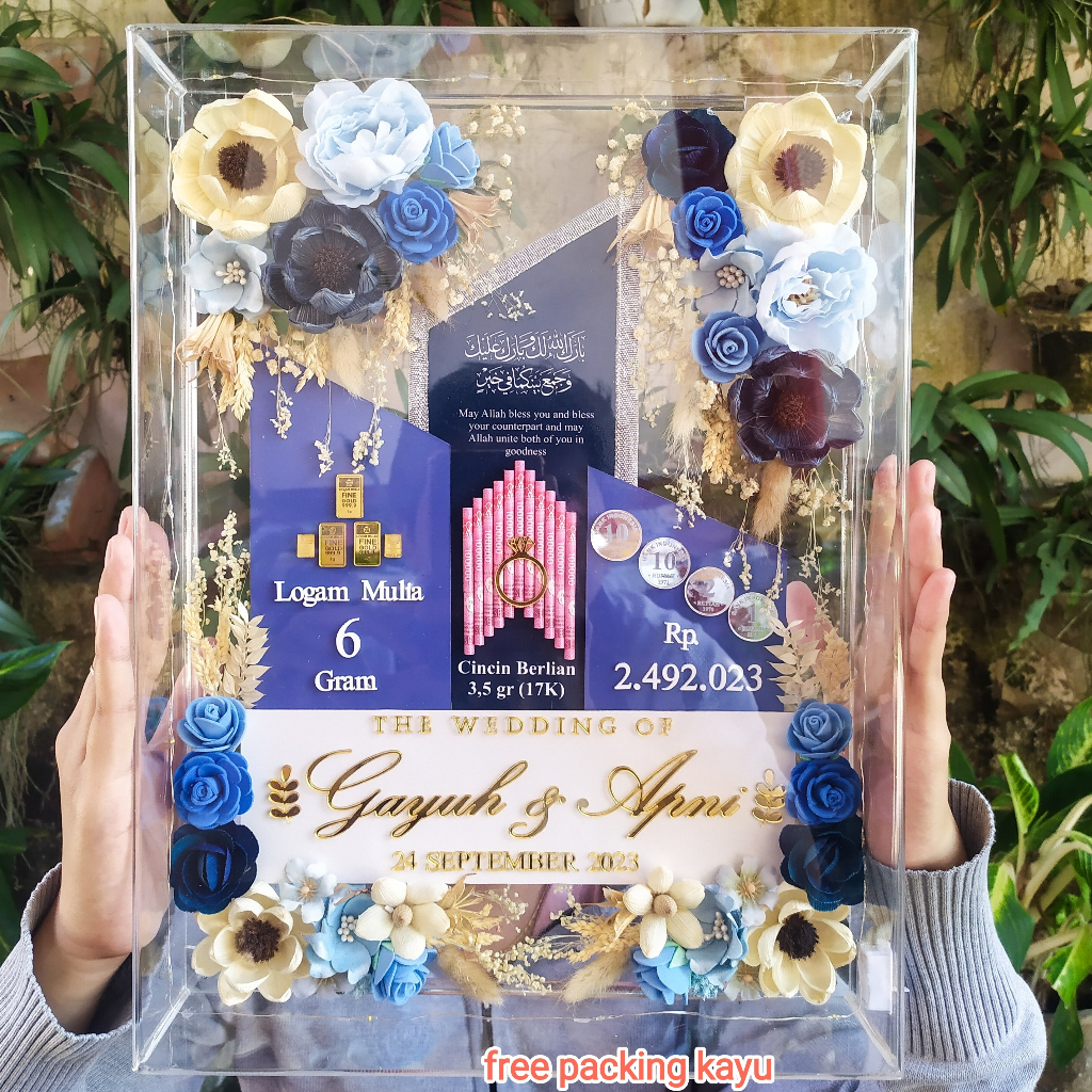 Jual MAHAR PERNIKAHAN RUSTIC ELEGAN PREMIUM 30X40 FULL TIMBUL AKRILIK ...