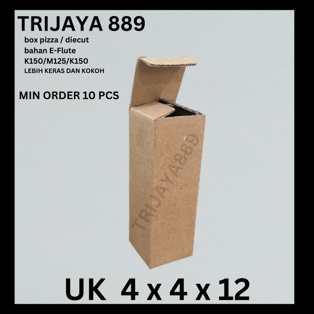 Jual kardus packing box pizza / die cut ukuran 4x4x12 | Shopee Indonesia