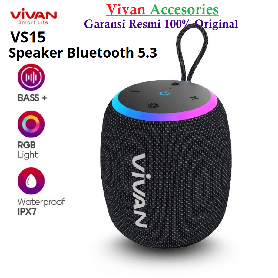 Jual VIVAN VS15 Bluetooth Speaker Surround Sound 360° Waterproof IPX7 Hi-Fi | Shopee Indonesia