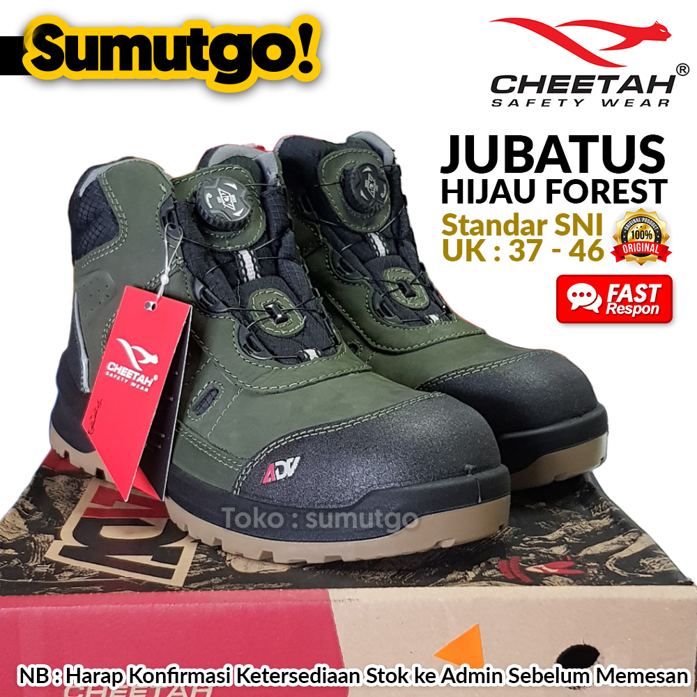 Jual Sepatu Proyek Semi Boots Cheetah Jubatus Original Asli Hijau Green ...