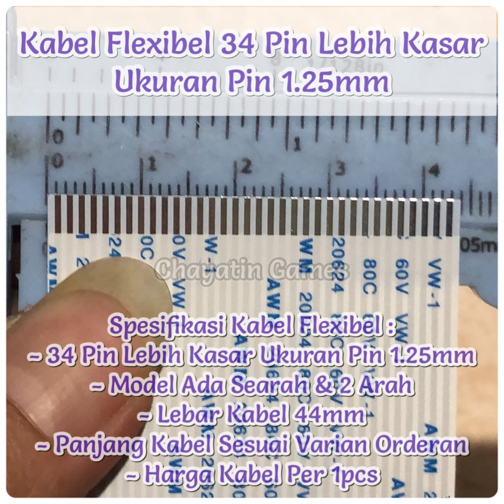 Jual Kabel Flexibel 34 Pin Lebih Kasar Model & Panjang Varian Ukuran ...