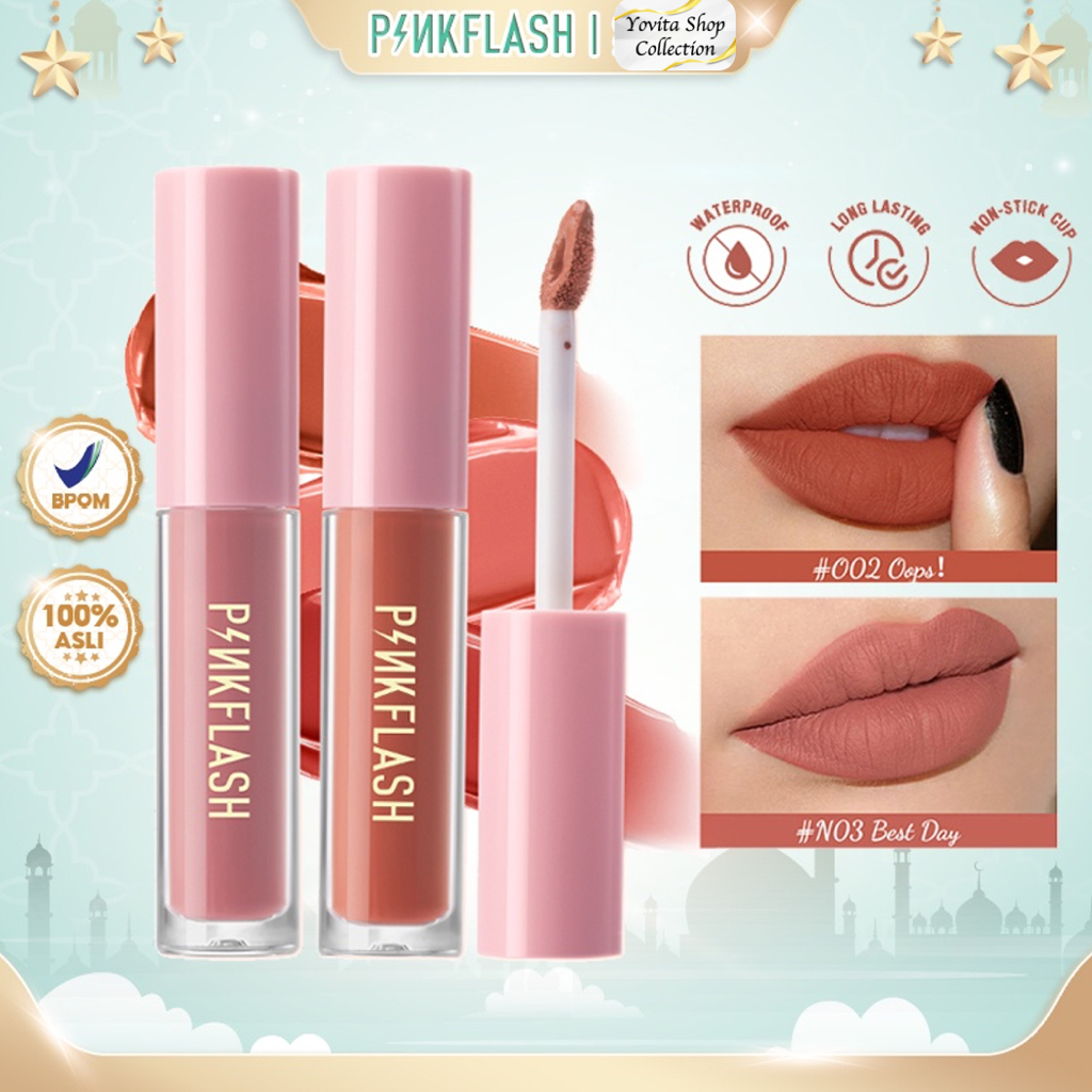 Jual Lipcream Pinkflash Matte Lembut Tahan Lama Pelembab Pigmentasi ...