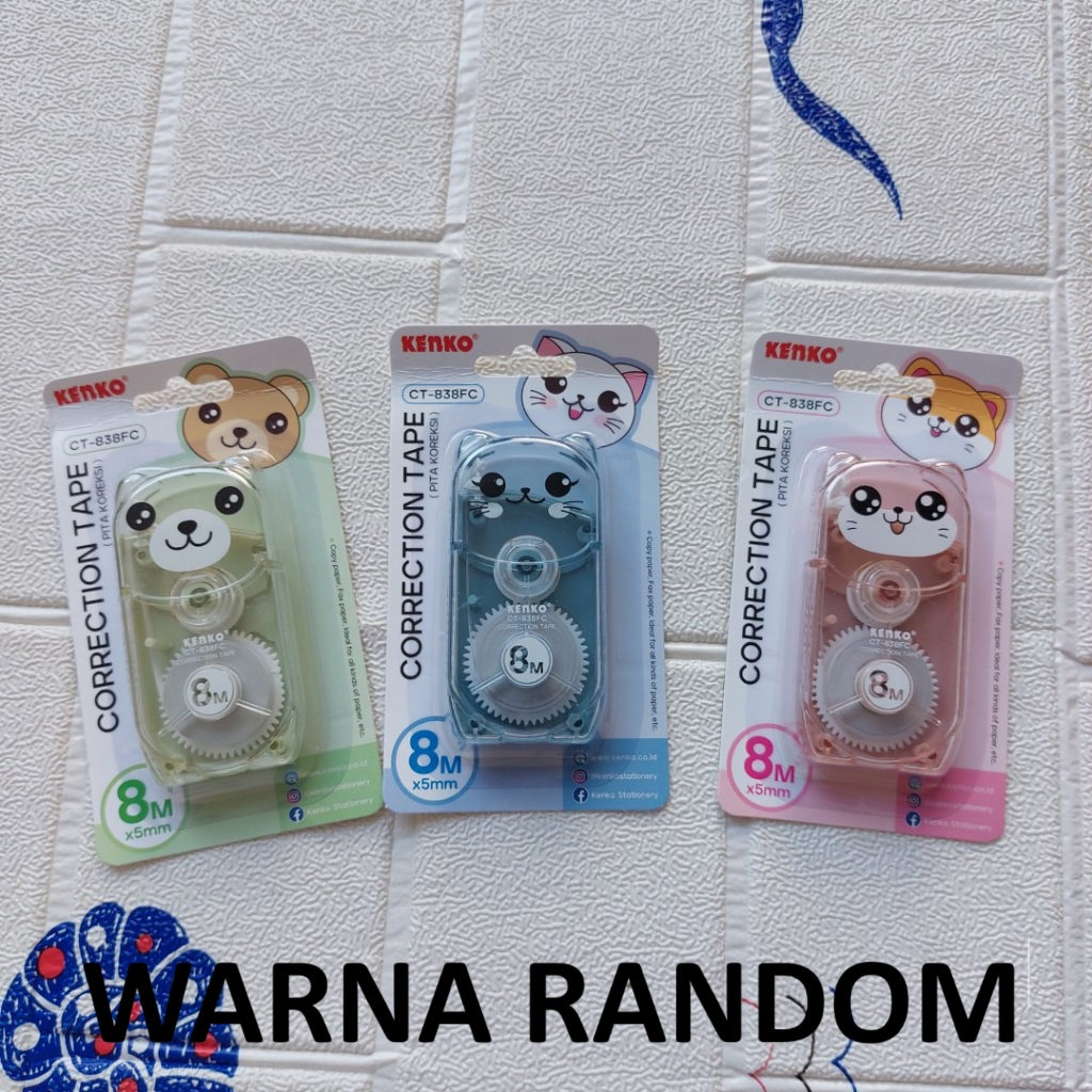 Jual Tipex Kertas 8m Kenko Kucing CT-838FC - 1 Buah Warna Random ...