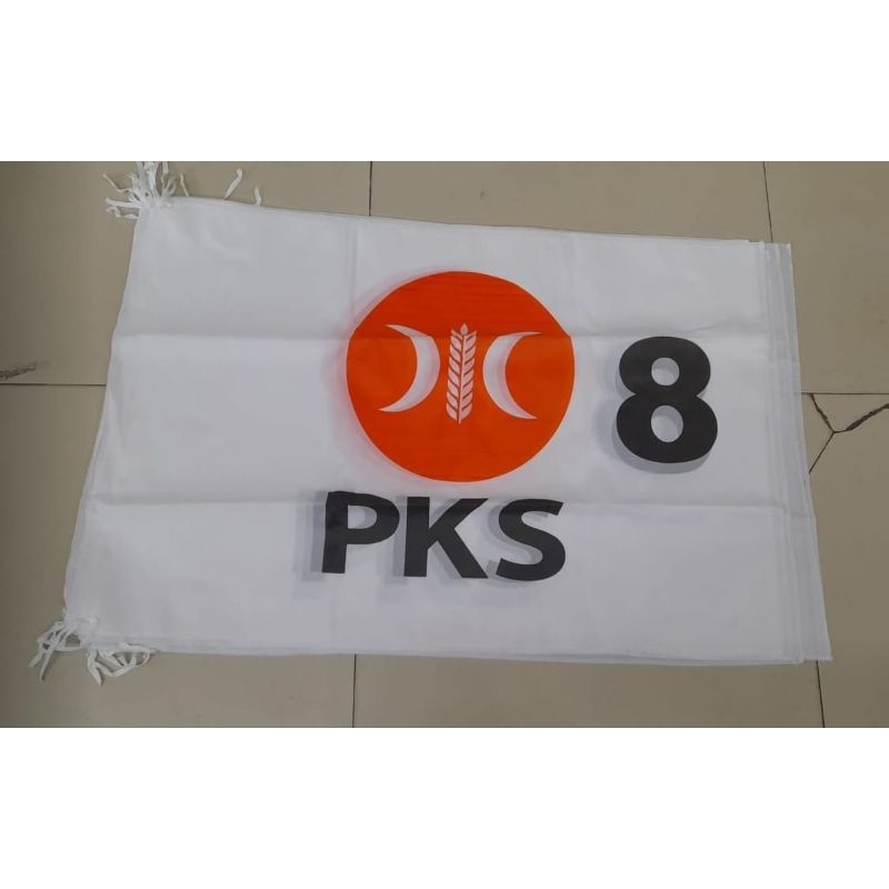 Jual bendera partai pks logo terbaru ukuran 60x90cm per 100 bendera ...