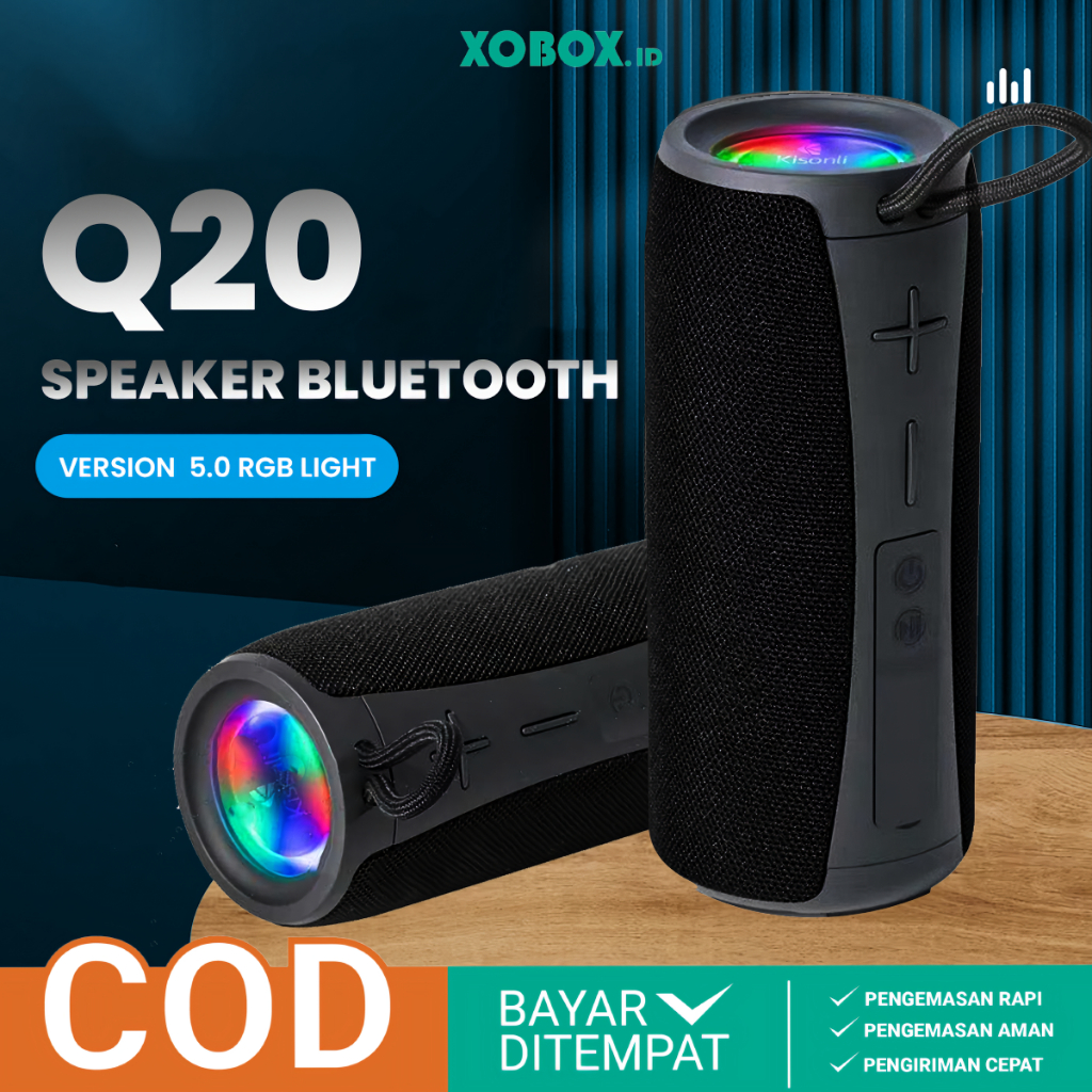 Jual Speaker Bluetooth Q20 Kisonli Tahan Air IPX4 Bass Portable With ...