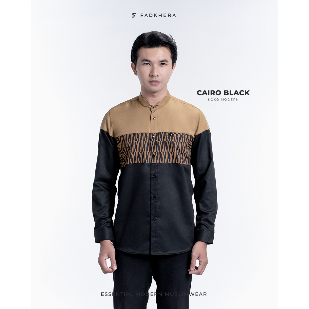 Jual NEW KOKO MODERN FADKHERA atau KEMEJA KOKO MODERN CAIRO BLACK KEMKO ...