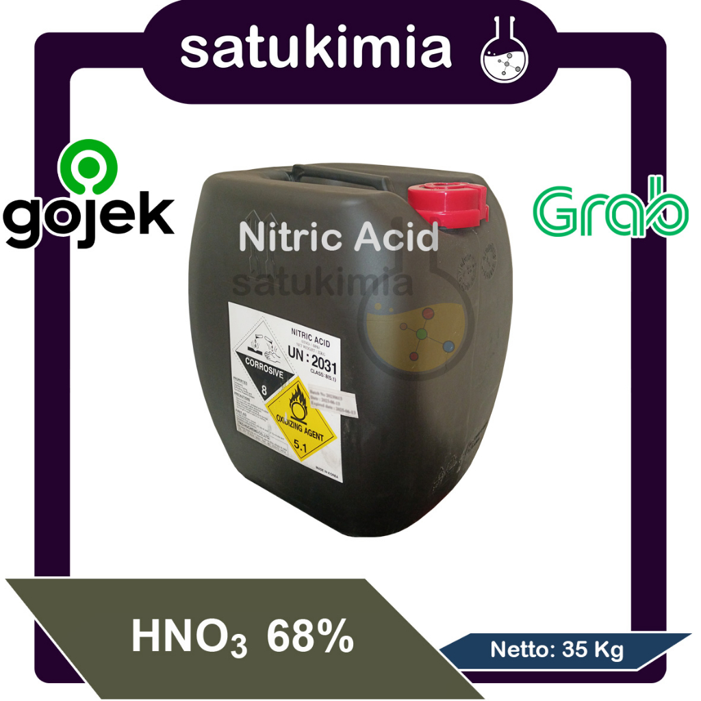 Jual (Gojek Instan Only) Nitric Acid/ Asam Nitrat/ HNO3 - 35 Kg | Shopee Indonesia