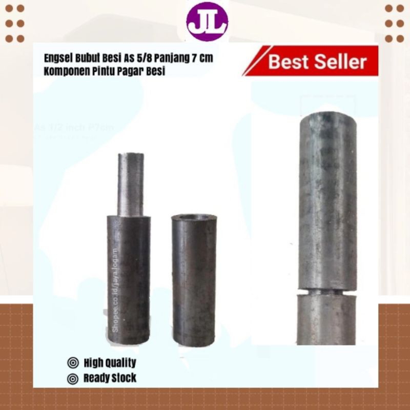 Jual Engsel Bubut Besi As 5/8 Inch Panjang 7 Cm Komponen Pintu Pagar ...