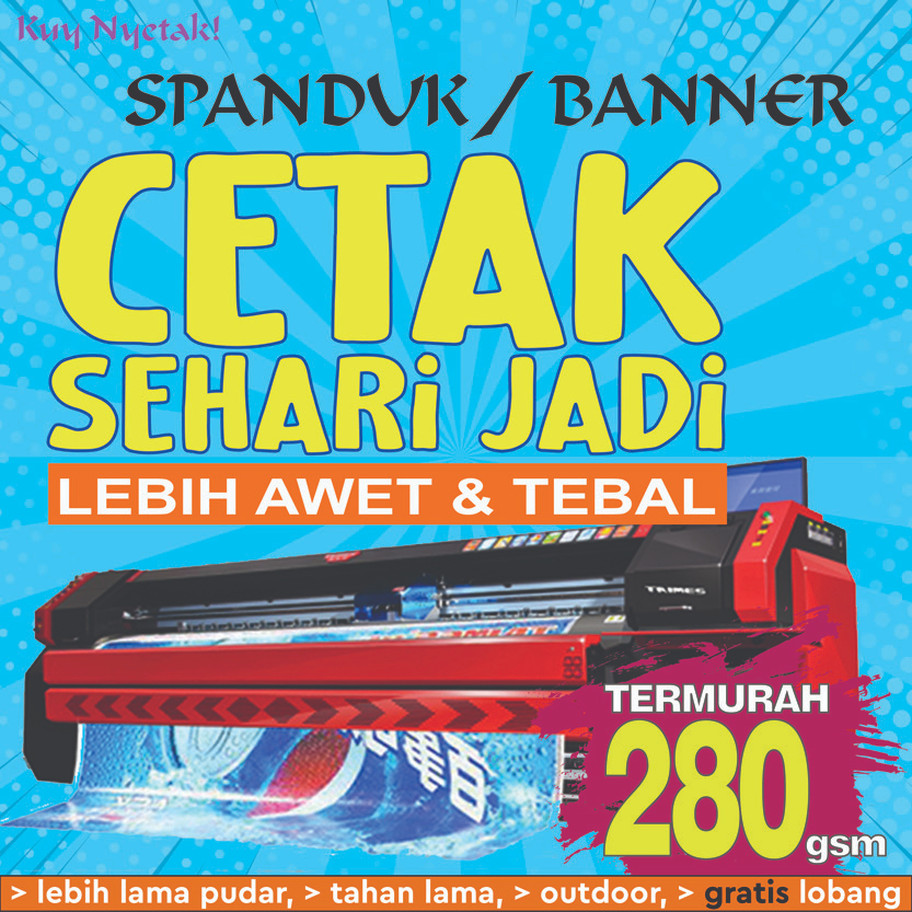 Jual Cetak / Print Spanduk Super murah / Banner Flexy 280gr-, Siap ...