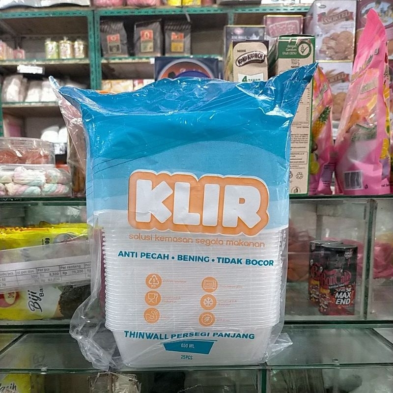 Jual klir thinwall persegi panjang 650 ml isi 25 pcs | Shopee Indonesia