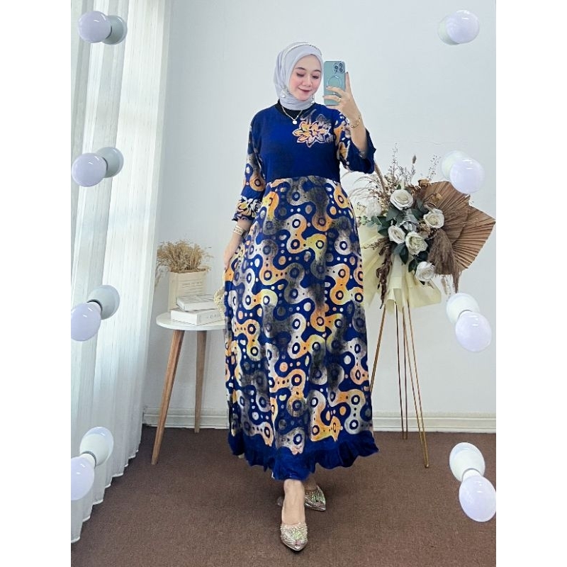 Jual daster maura dress batik daster batik daster lengan panjang daster ...