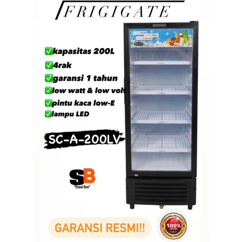 Jual SHOWCASE FRIGIGATE SCA 200/ atis 238 4 rak display cooler low watt ...