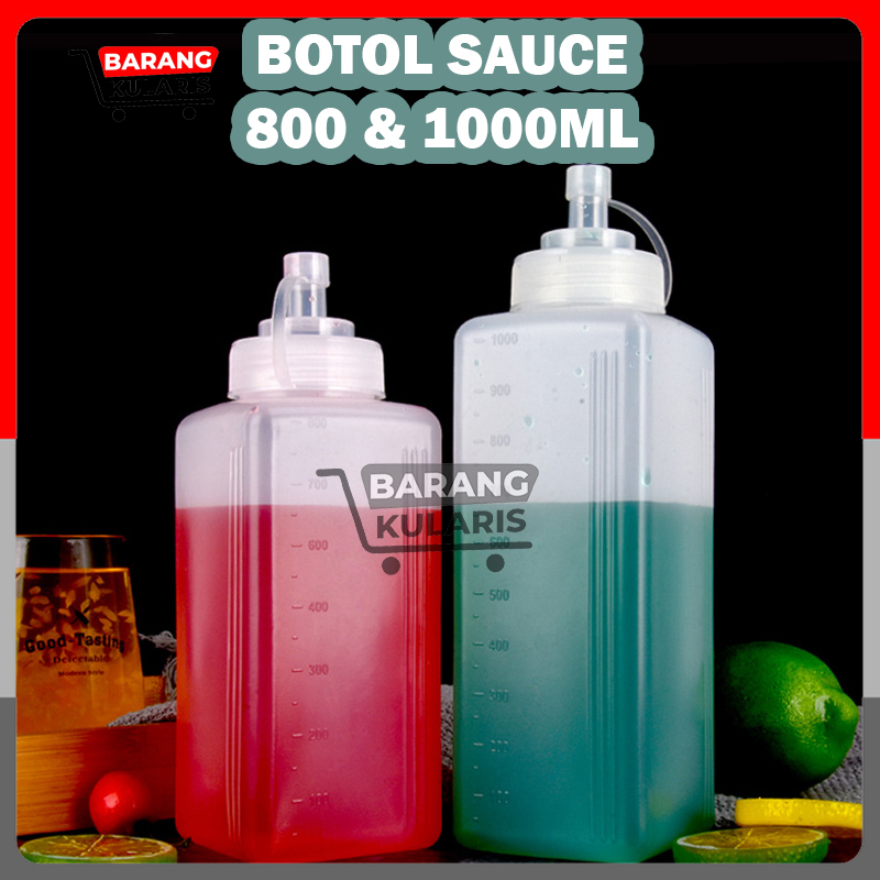 Jual BKL.- Botol Sauce 800ML & 1000ML Model Remas Anti Bocor Food Grade ...