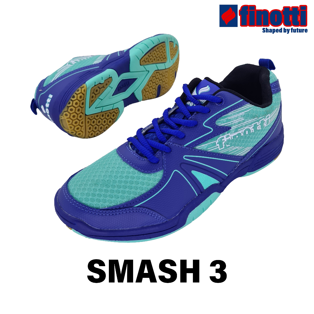 Jual Sepatu badminton / bulu tangkis Finotti SMASH 3 - Biru | Shopee ...
