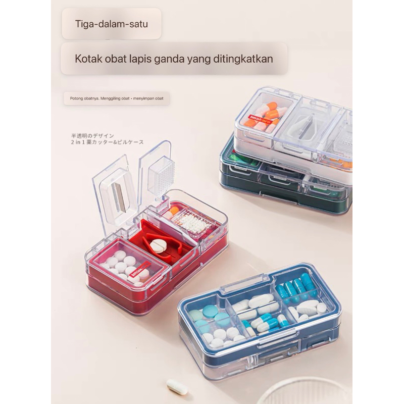 Jual Kotak Obat Plastik Tempat Obat Kotak Penyimpanan Crusher Grinder ...