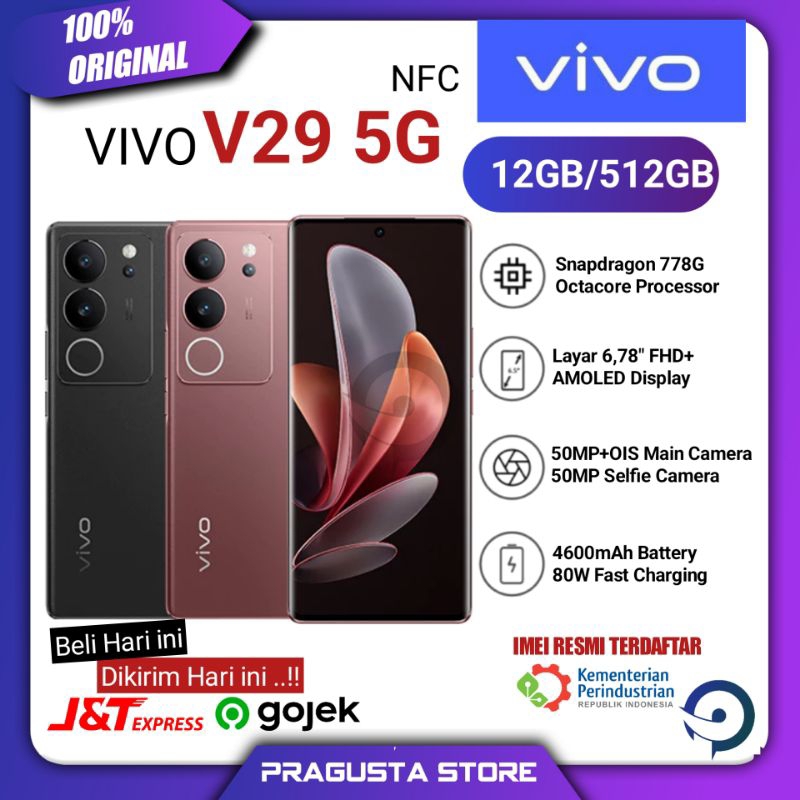 Jual VIVO V29 5G 12/512GB New 100% Original Garansi Resmi Indonesia | Shopee Indonesia