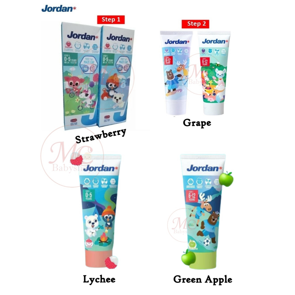 Jual JORDAN TOOTHPASTE PASTA GIGI ANAK / ODOL ANAK STEP 1 STEP 2/ ODOL ...