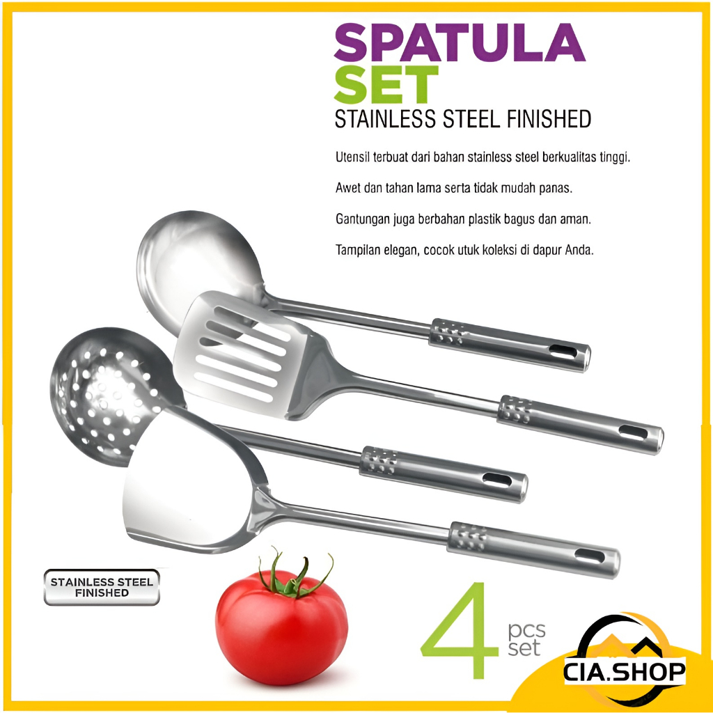 Jual SPATULA STAINLESS STEEL SUTIL SET SODET ALAT MASAK DAPUR KITCHEN ...