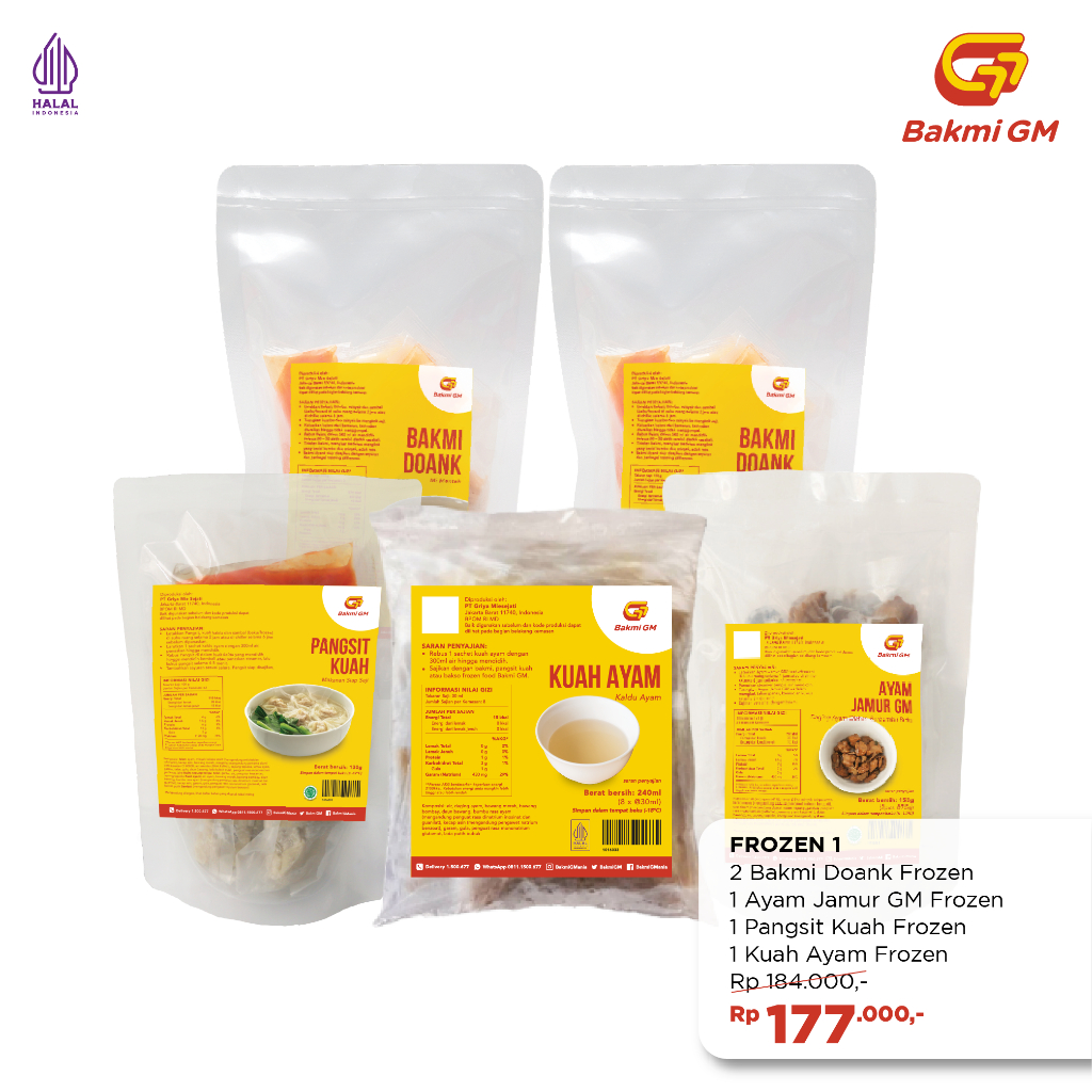 Jual Bakmi GM - Bundling Frozen 1 (2 Bakmi + Topping + Pangsit Kuah + Kuah) | Shopee Indonesia
