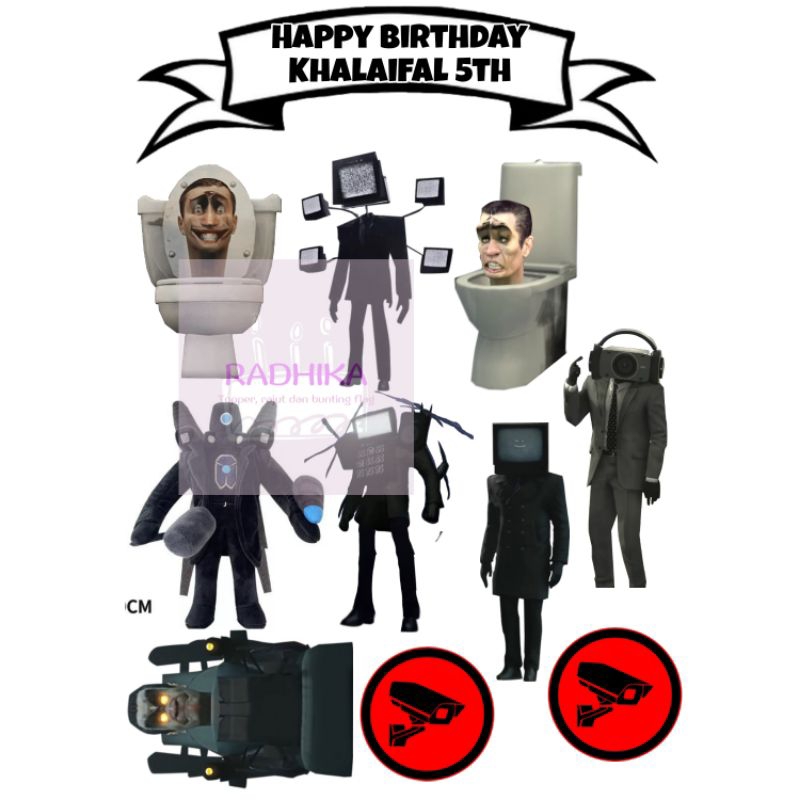 Jual Topper kue skibidi toilet custom nama | Shopee Indonesia