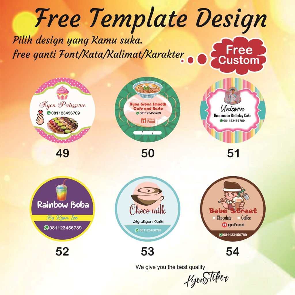 Jual Stiker label makanan dan minuman/stiker kemasan/stiker produk ...