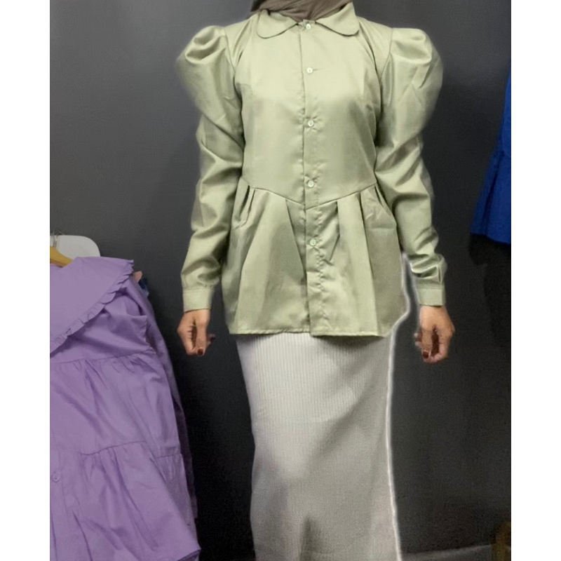 Jual BLOUSE PUFFY | KEMEJA WANITA LENGAN PUFF | PUFFY SHIRT HANA ...