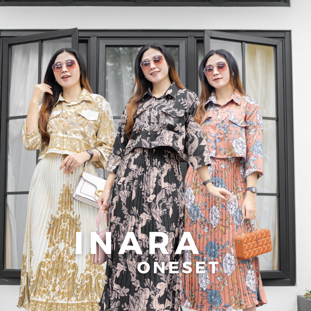 Jual INARA Oneset Syakeela Stretch Motif Canti By Ademin Co | Shopee ...